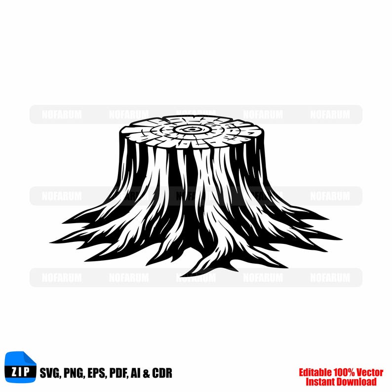 Tree Stump SVG, Rustic Wood Cut Silhouette Digital Download - Etsy