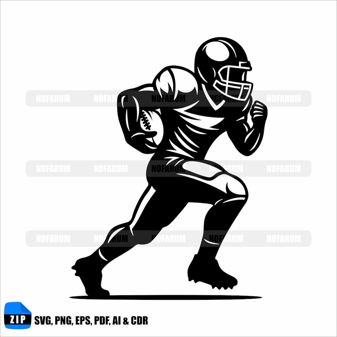 Football Player SVG: Sports Team Vector Clipart (digital Download) - Etsy