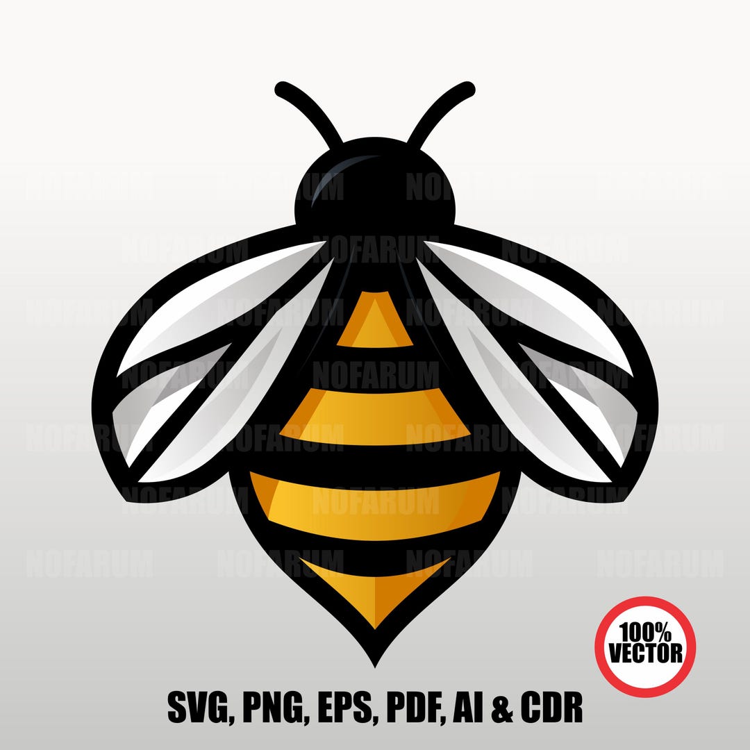 Premium Bee Logo SVG | Cute Bumblebee Vector Design | Honey Bee Clipart ...