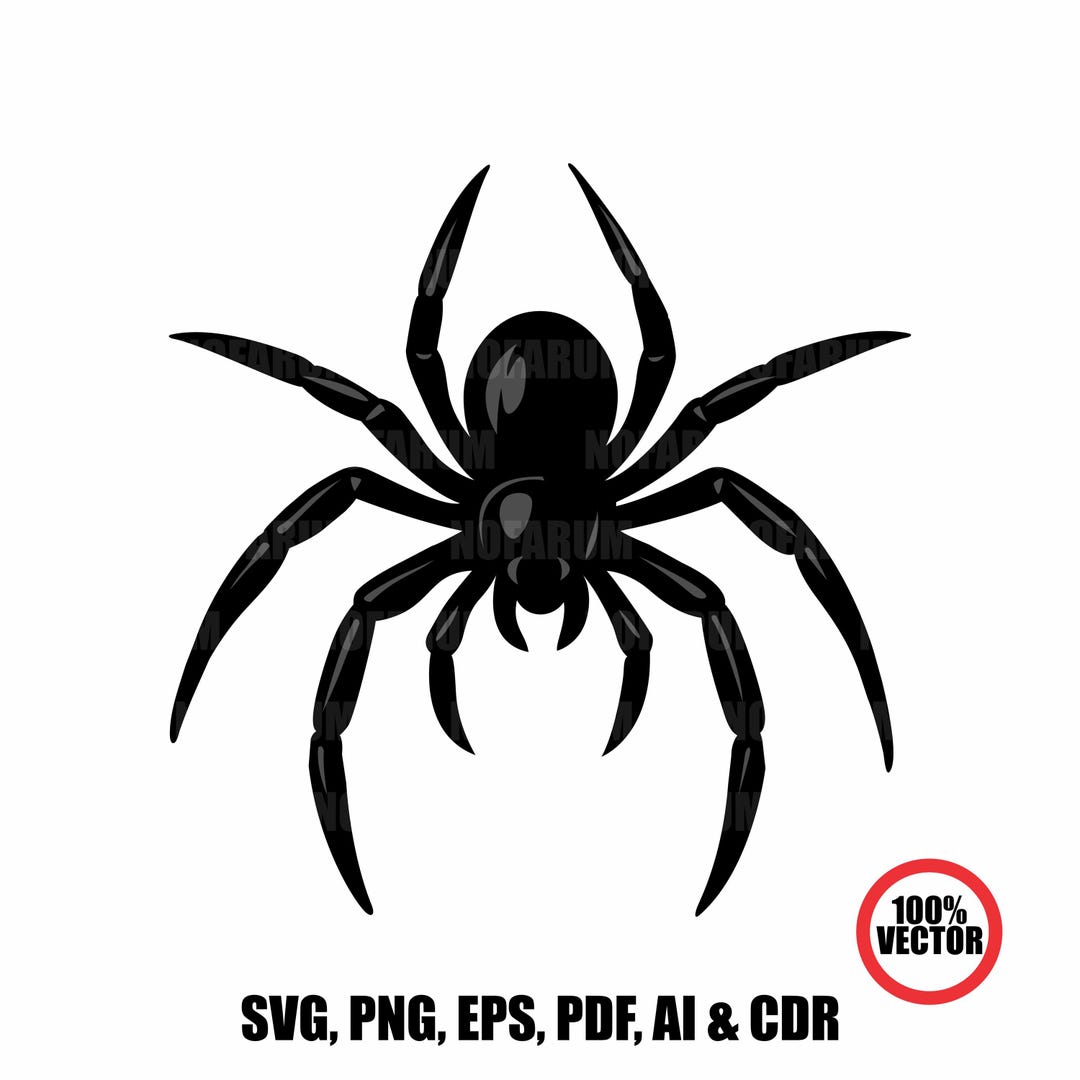 Black Spider SVG | Scary Spider Clipart for Halloween | Spider Vector ...