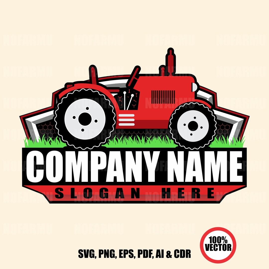 Tractor Logo Design | Farming Agriculture Logo Template | Red Tractor ...