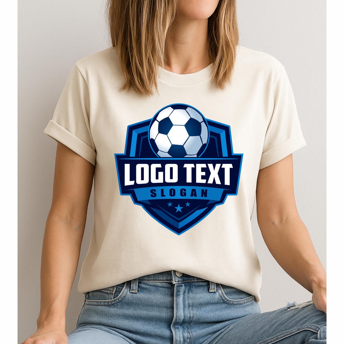 Custom Soccer Logo Template: Editable Football Team Badge (instant ...