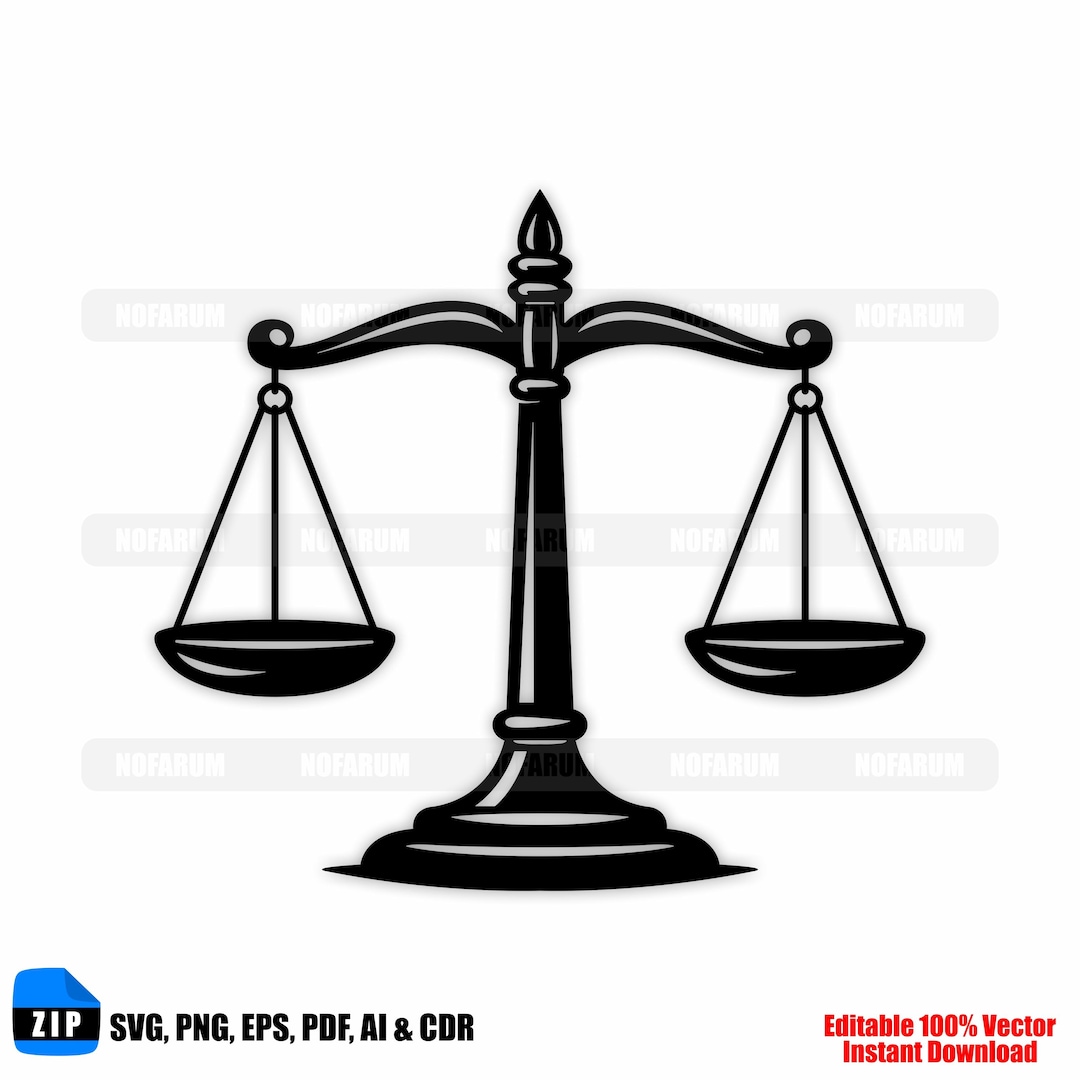 Justice Scale SVG Law Balance Symbol Legal Court Judge Cricut Shirt ...