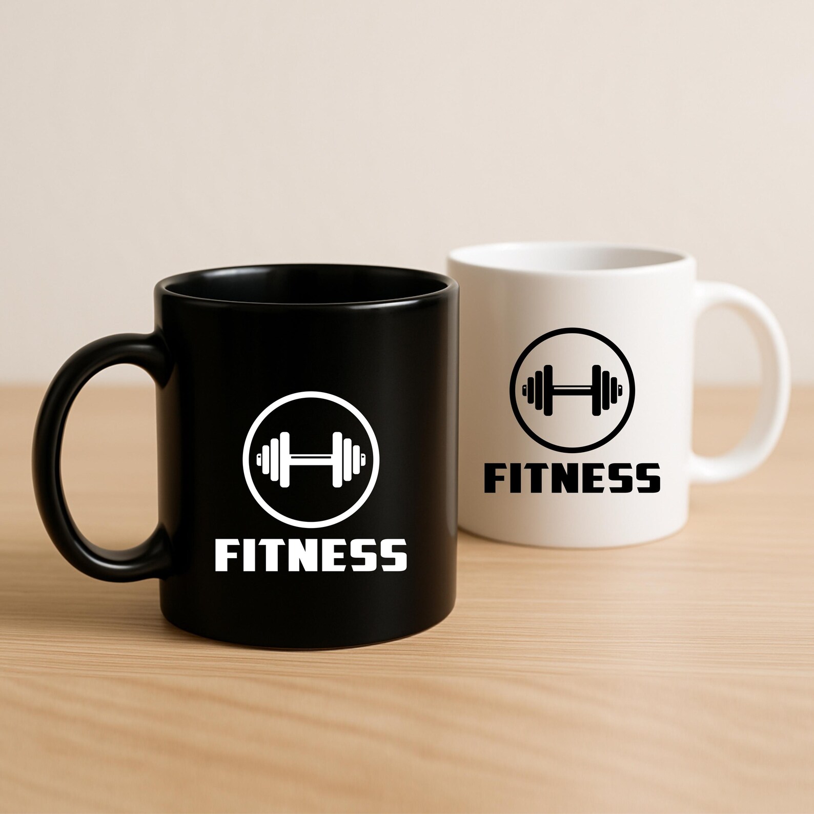 Minimalist Fitness Gym Logo: Barbell Icon, Custom Branding (digital ...