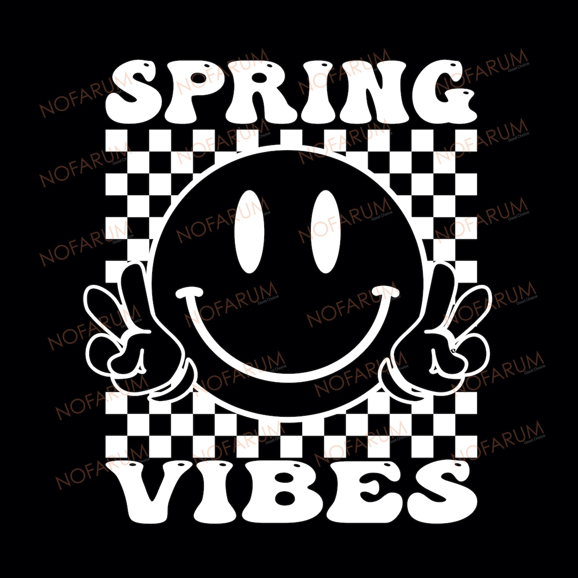 Retro Checkered Smile Face Png, Checkered Smile Face Svg, Emoji Checker ...