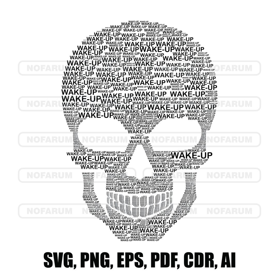 Wake up Skull Word Art | Gothic ASCII Skull Design | Digital Typography ...