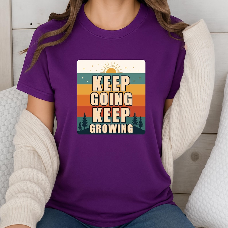 Retro Motivational Quote SVG: Keep Going Keep Growing (digital Download ...