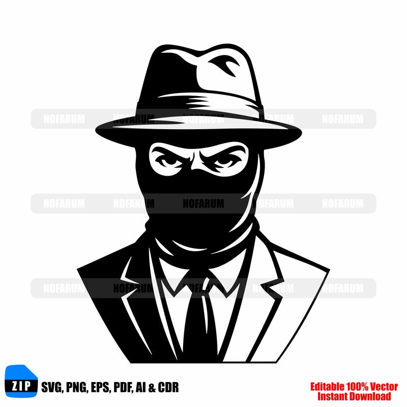 Gangster Mask - Etsy