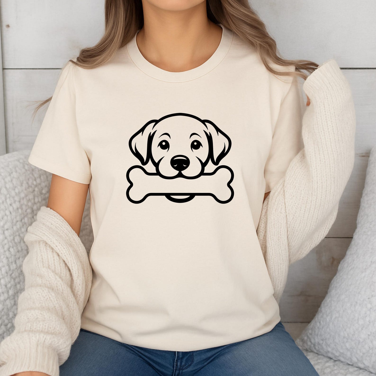 Dog Bone Logo SVG: Puppy Face Silhouette, Custom Pet Name (digital ...
