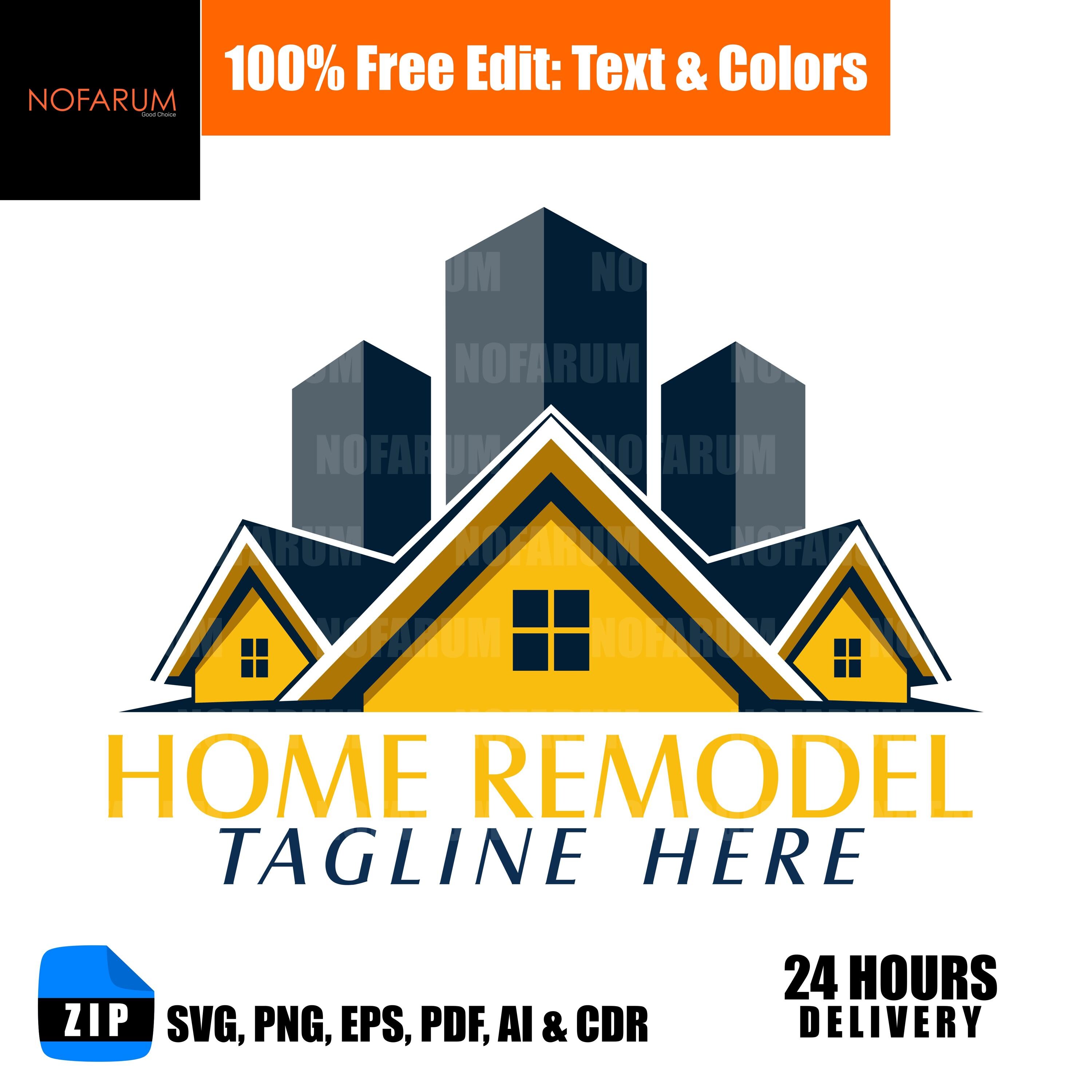 Editable Home Remodel Logo | Construction Company Logo | Real Estate ...