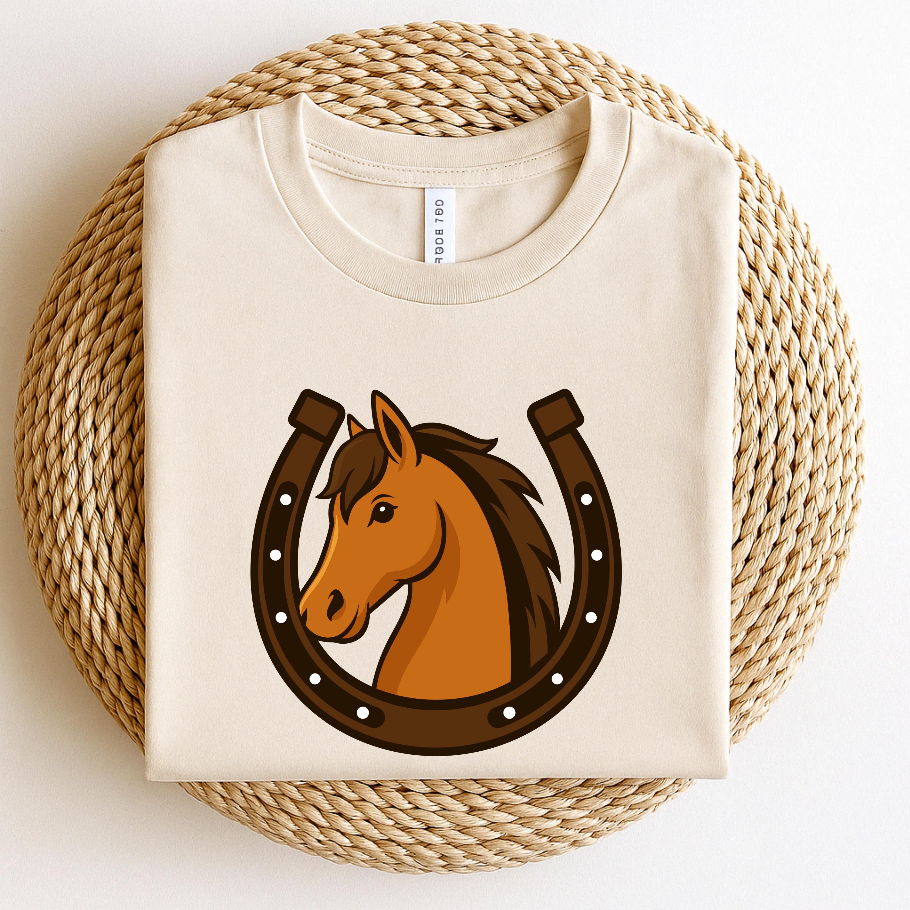Horse Head With Horseshoe SVG | Western Cowboy Logo | Equestrian ...