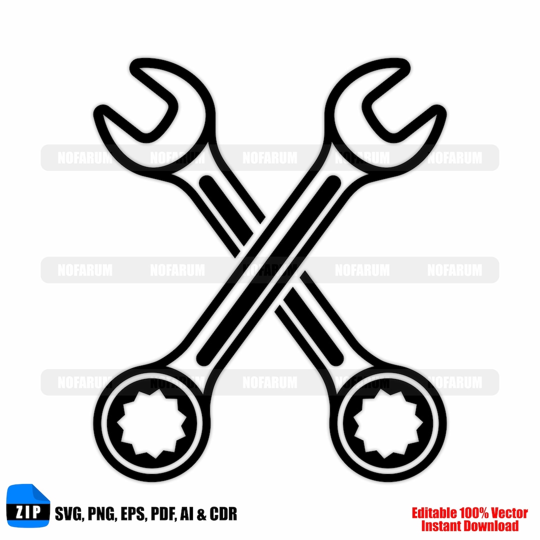 Crossed Wrenches SVG: Mechanic Tools Vector (digital Files) - Etsy