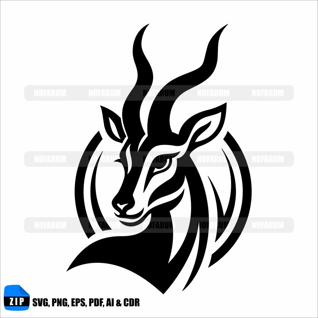 Tribal Antelope SVG Cut File: Gazelle Silhouette Vector (digital ...