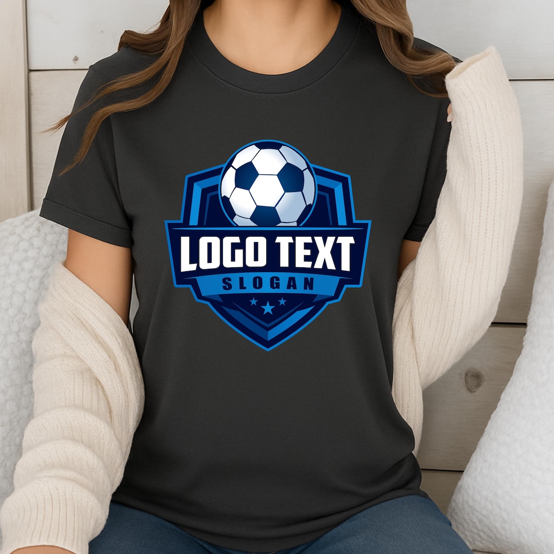 Custom Soccer Logo Template: Editable Football Team Badge (instant ...