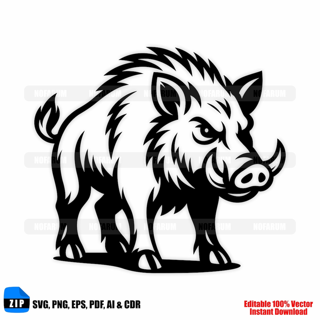 Wild Boar Head SVG | Hunting Clipart, Forest Animal (digital Files) - Etsy