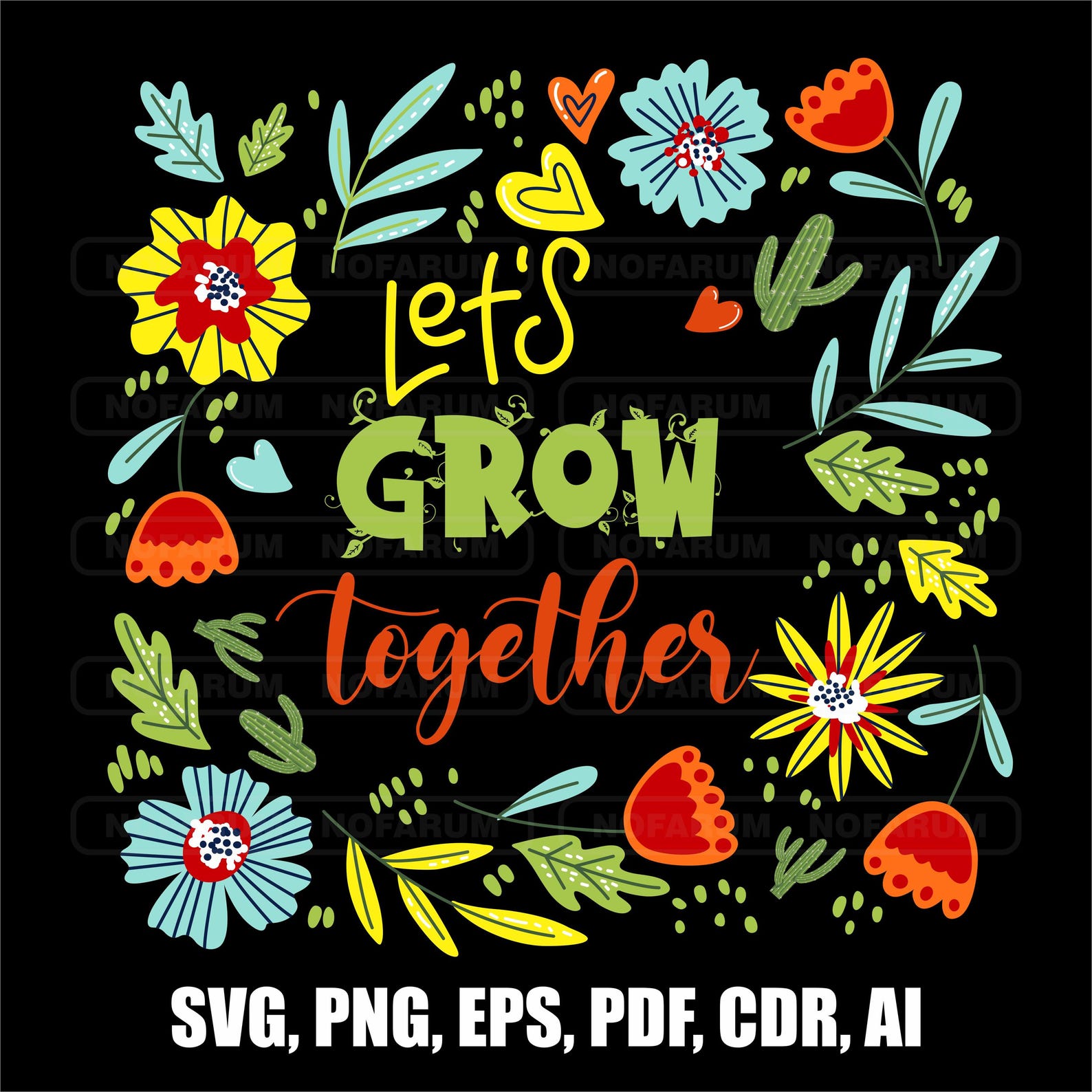 Let's Grow Together Svg, Autism Awareness Svg, Autism Teacher T-shirt, Autism Teacher Svg ...