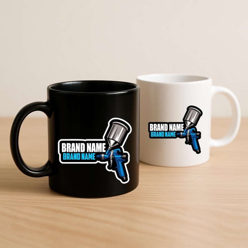 Custom Spray Gun Logo | Editable Car Detailing Vector (instant Download ...