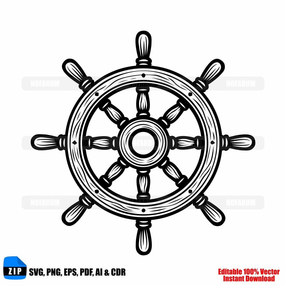Ship Wheel Helm SVG, Nautical Vector Graphics (digital Download) - Etsy