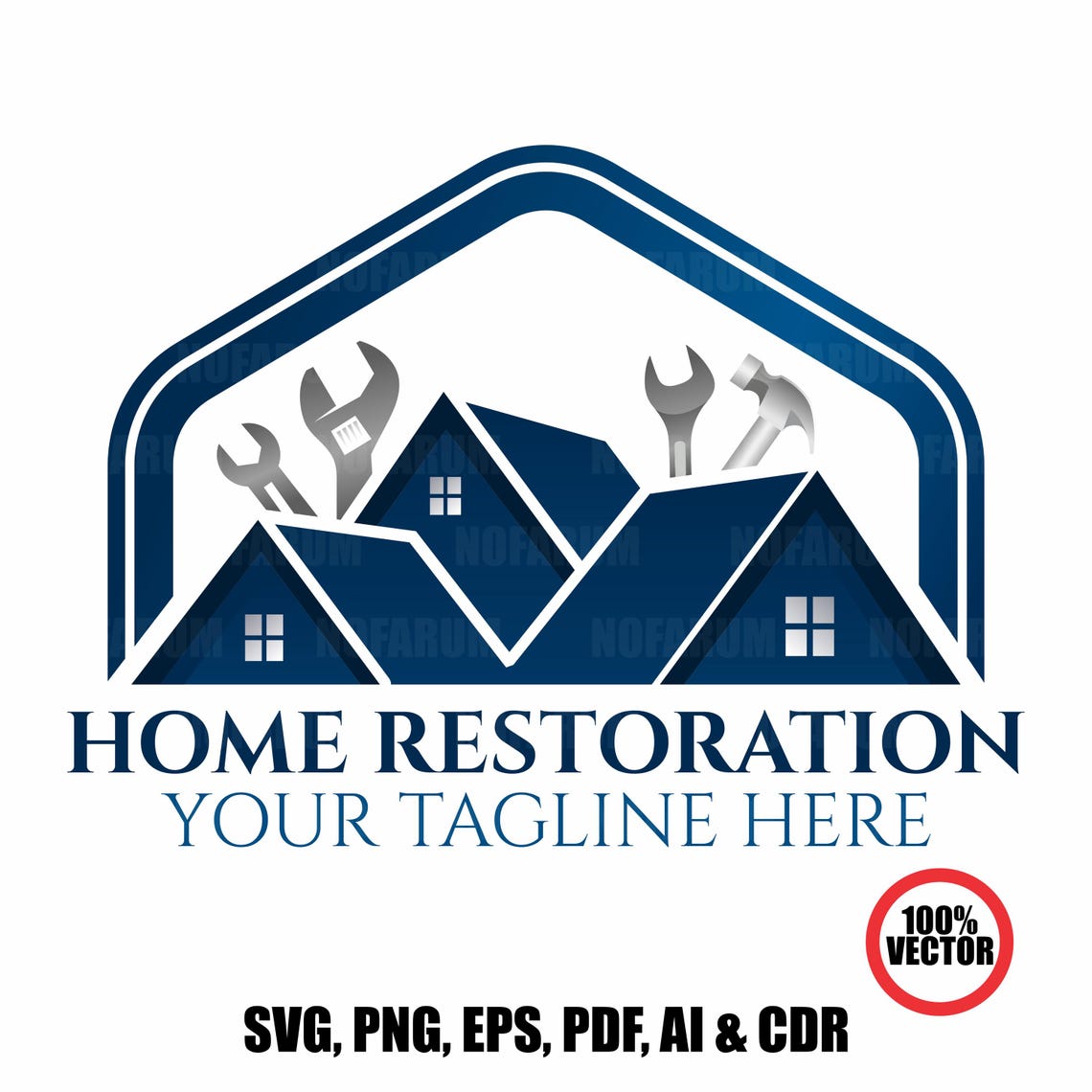 Home Restoration Logo Template | House Repair Renovation Logo ...