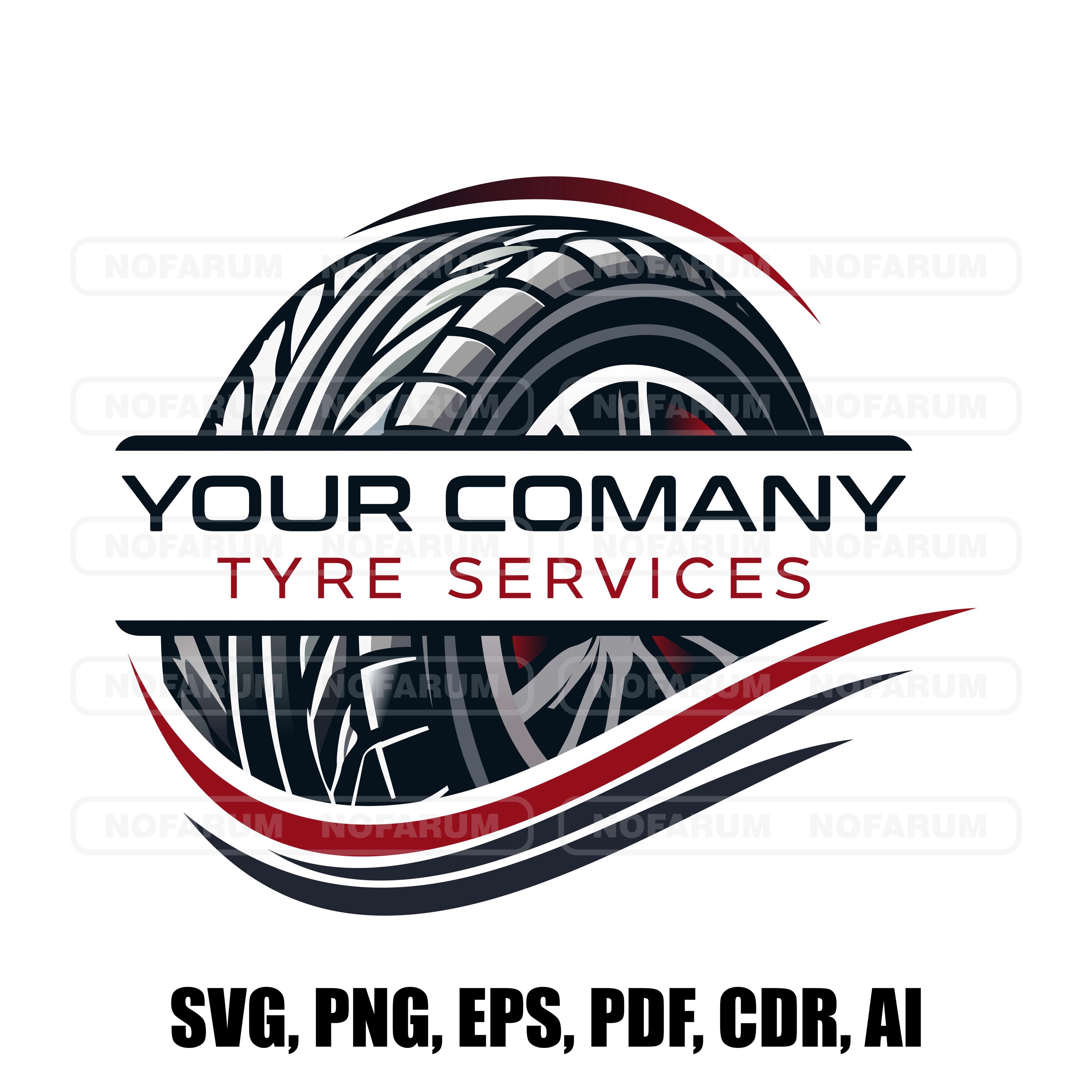 Custom Tyre Service Logo, Tire Rim Car Wheel Vehicle, Track Logo, Tire ...