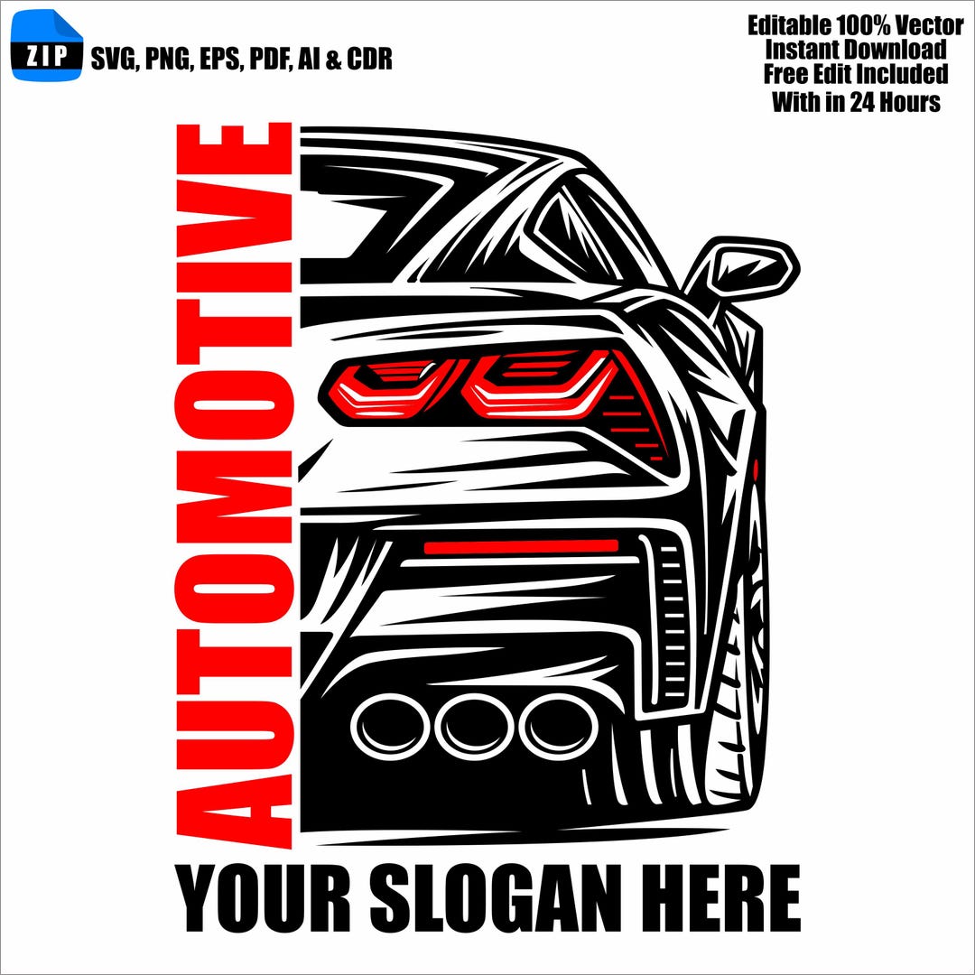 Car Rear View Vector Illustration: Editable Automotive Design (digital ...