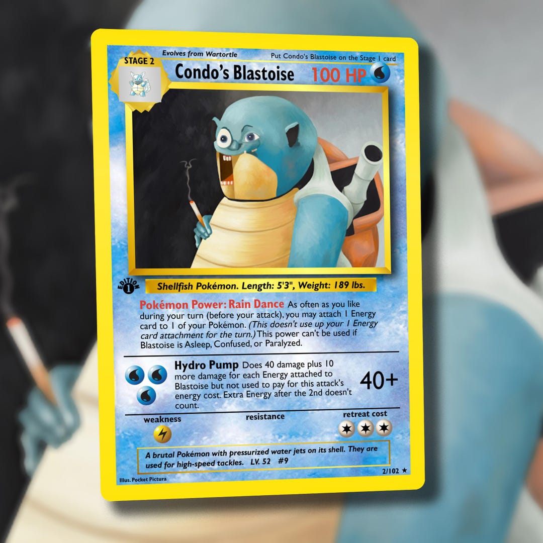 Condo's Blastoise Pokemon Custom Card - Etsy