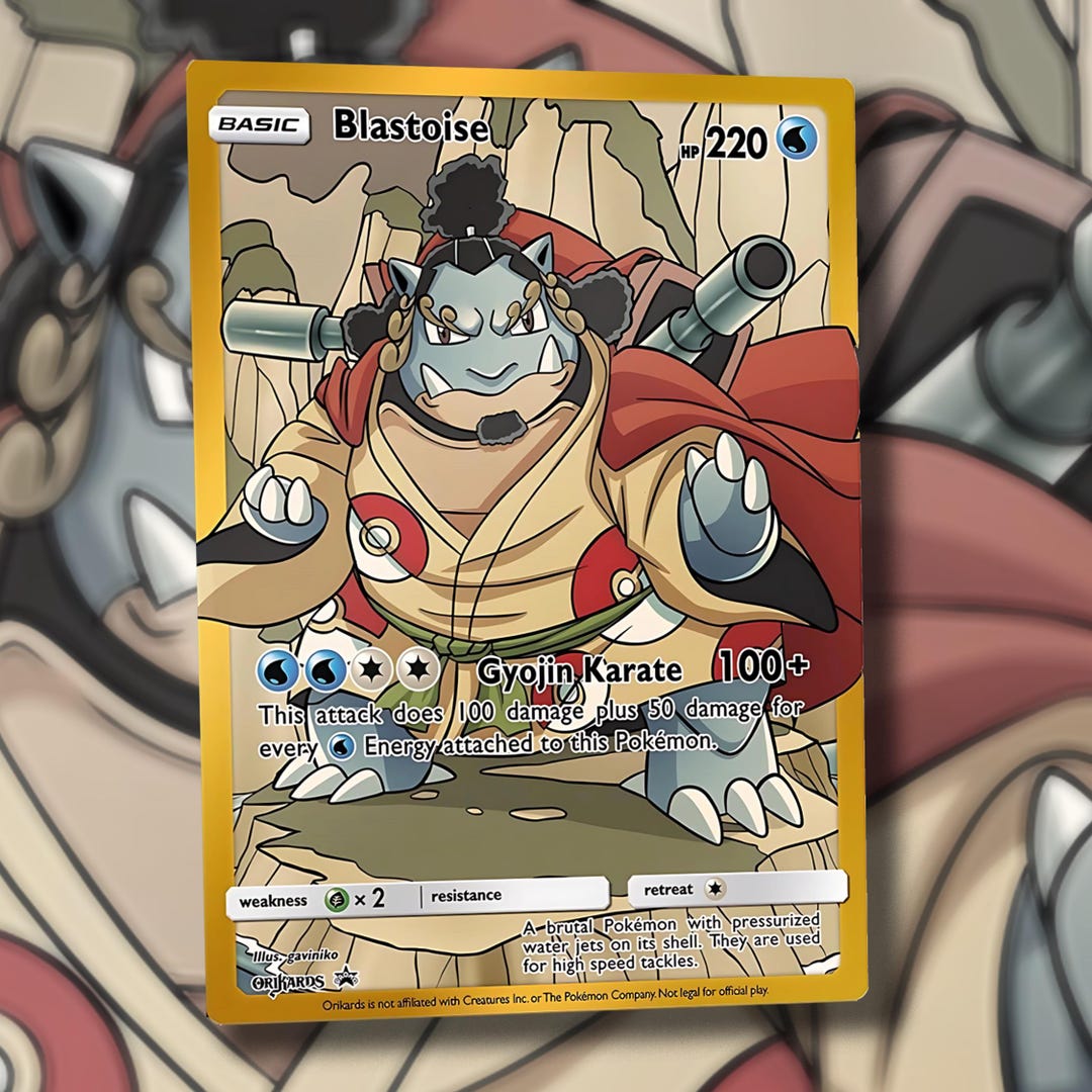 Samurai Blastoise Full Art Pokemon Custom Card - Etsy