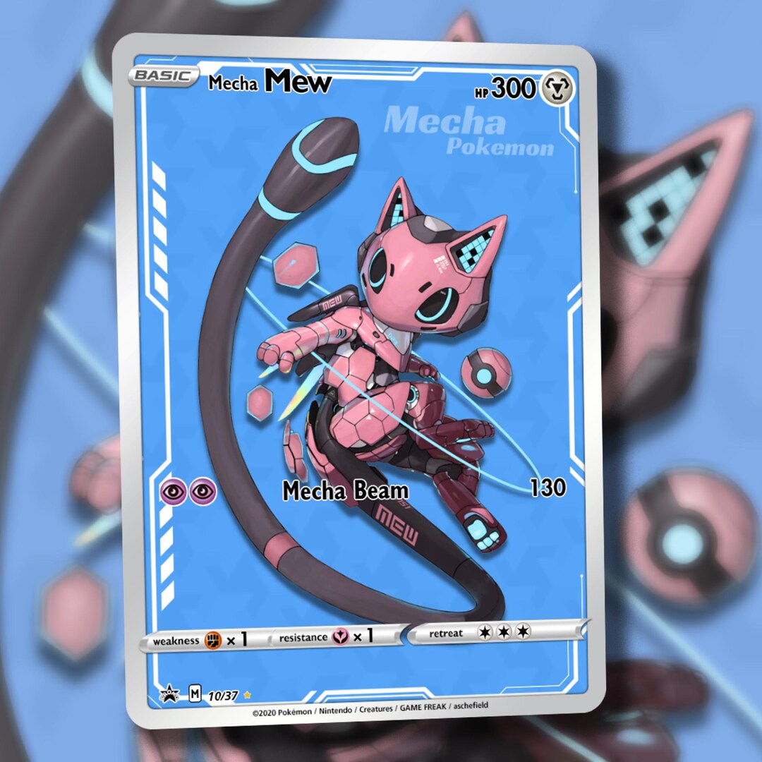 Mecha Mew Pokemon Custom Card - Full Art - Etsy