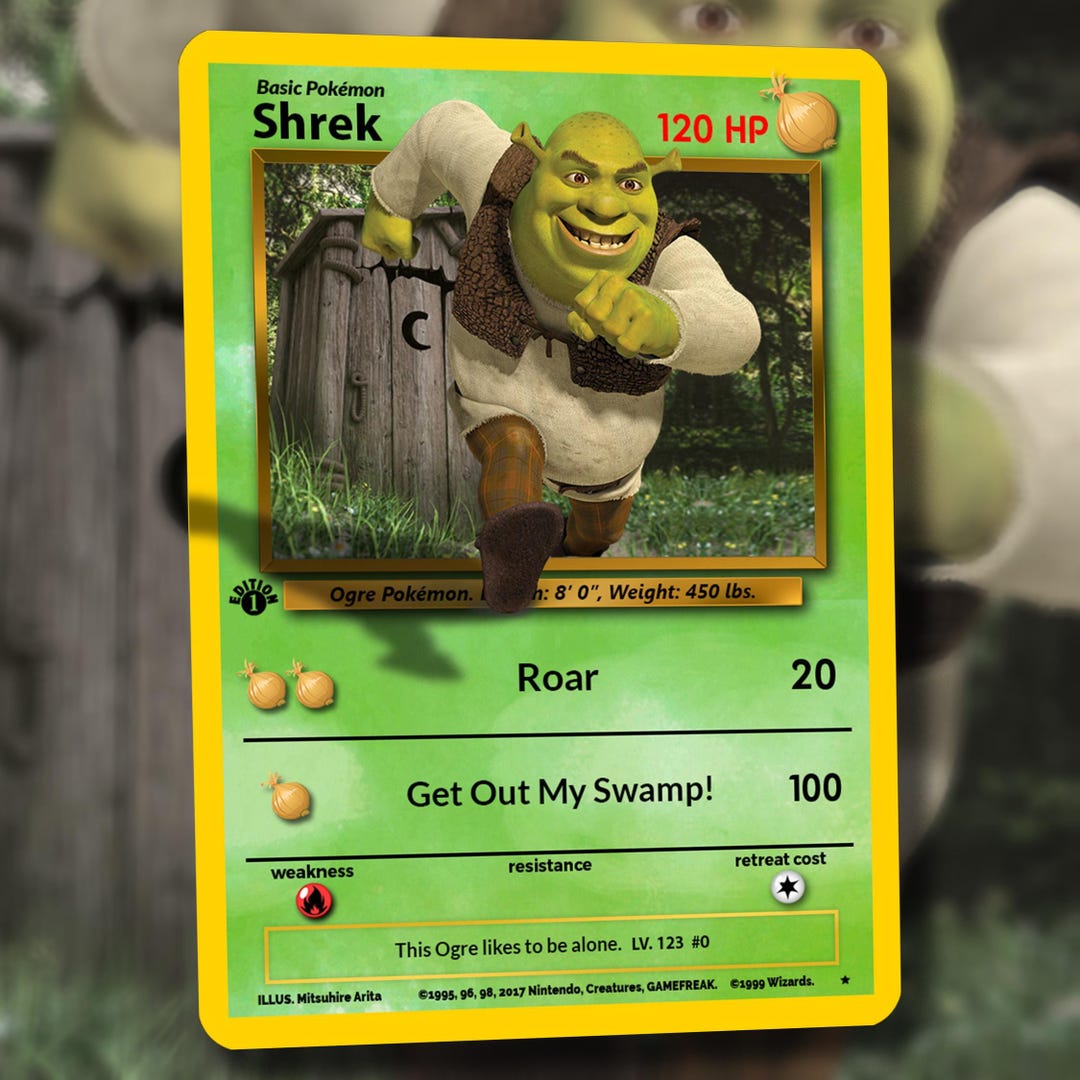 Shrek Custom Pokemon Card - Etsy