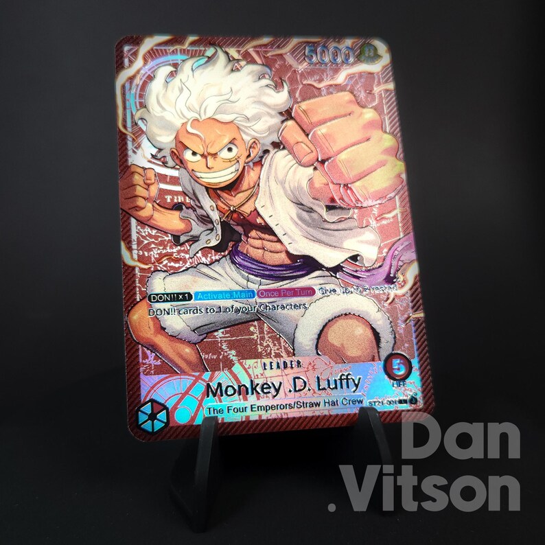 One Piece Monkey .D. Luffy Custom Leader ST21-001 Red Card Game - Etsy