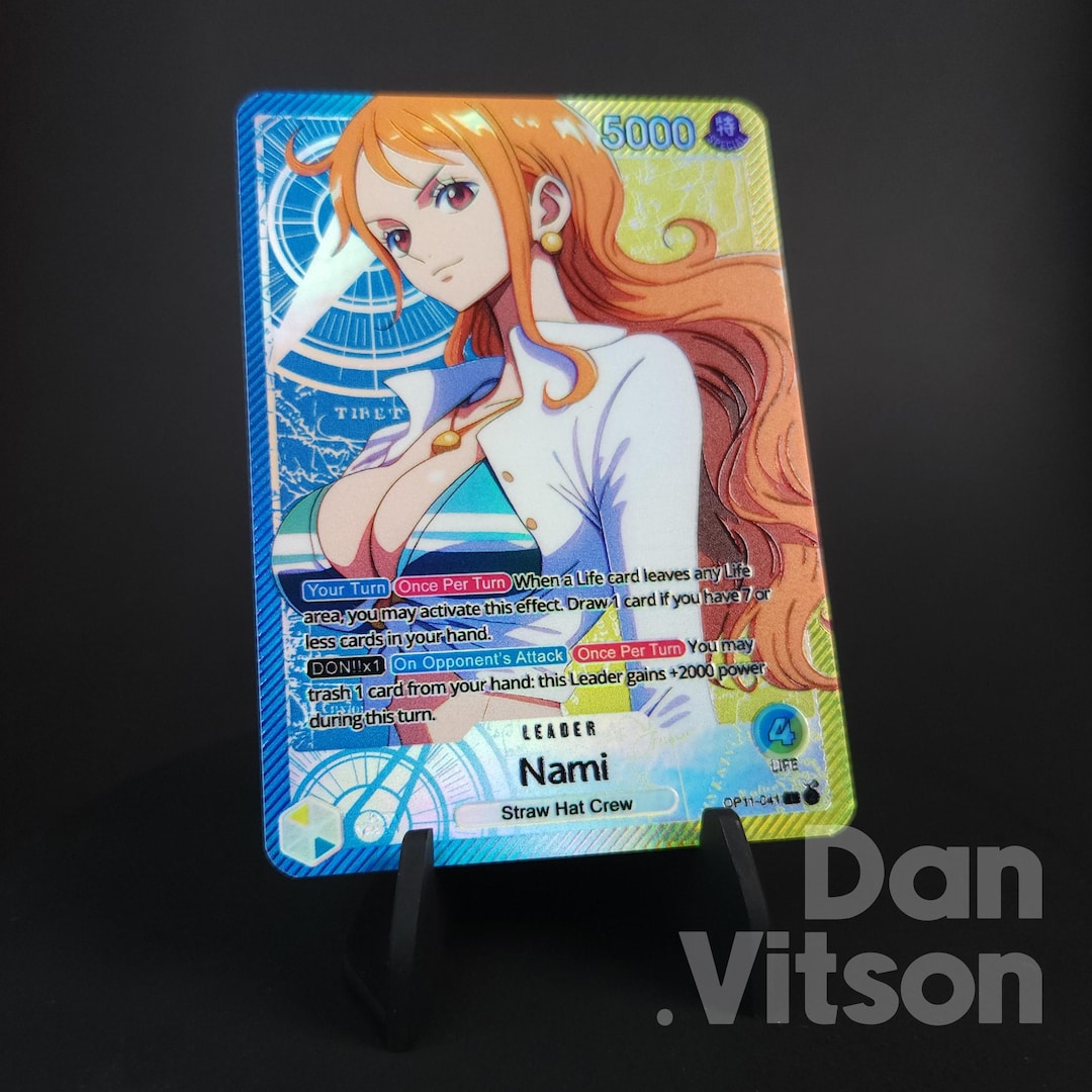 One Piece Nami Custom Leader OP11-041 Blue Yellow Card Game #2 - Etsy