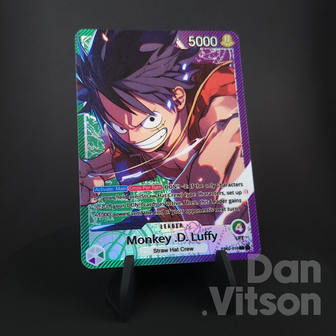 One Piece Monkey .D. Luffy Custom Leader EB02-010 Green Purple Card ...