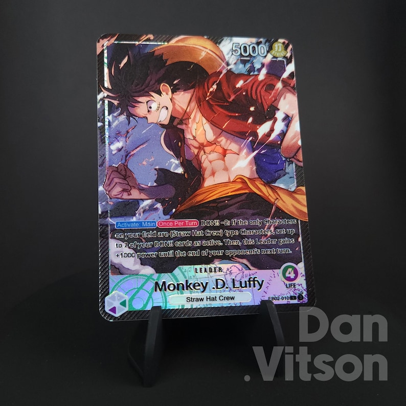 One Piece Monkey .D. Luffy Custom Leader EB02-010 Green Purple Card ...