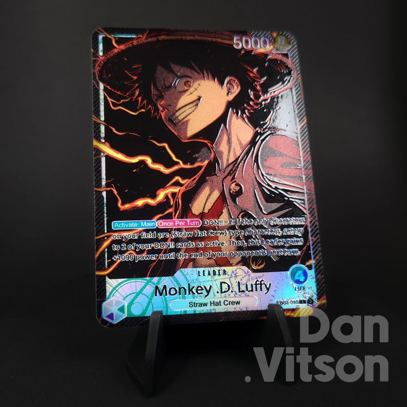 One Piece Monkey .D. Luffy Custom Leader EB02-010 Green Purple Card ...