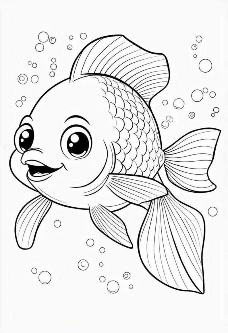 100 Cute Ocean Animal Coloring Pages for Kids | Kawaii Printable ...