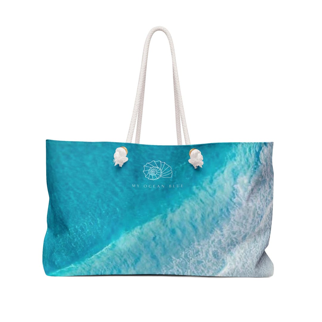 Ocean Wave Beach Bag, Beach Aesthetic Canvas Bag, Coastal-themed ...