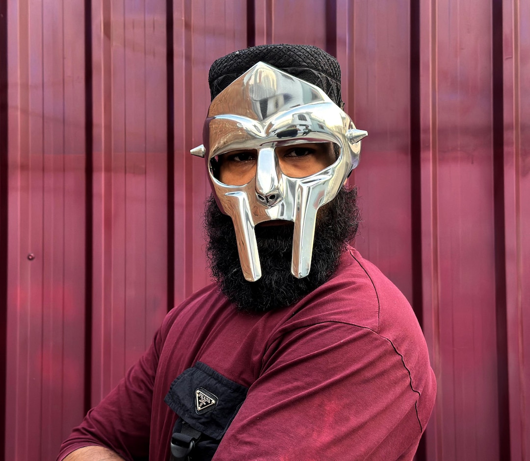 Handcrafted MF DOOM Inspired Metal Mask – Villain Rapper Cosplay, Hip ...
