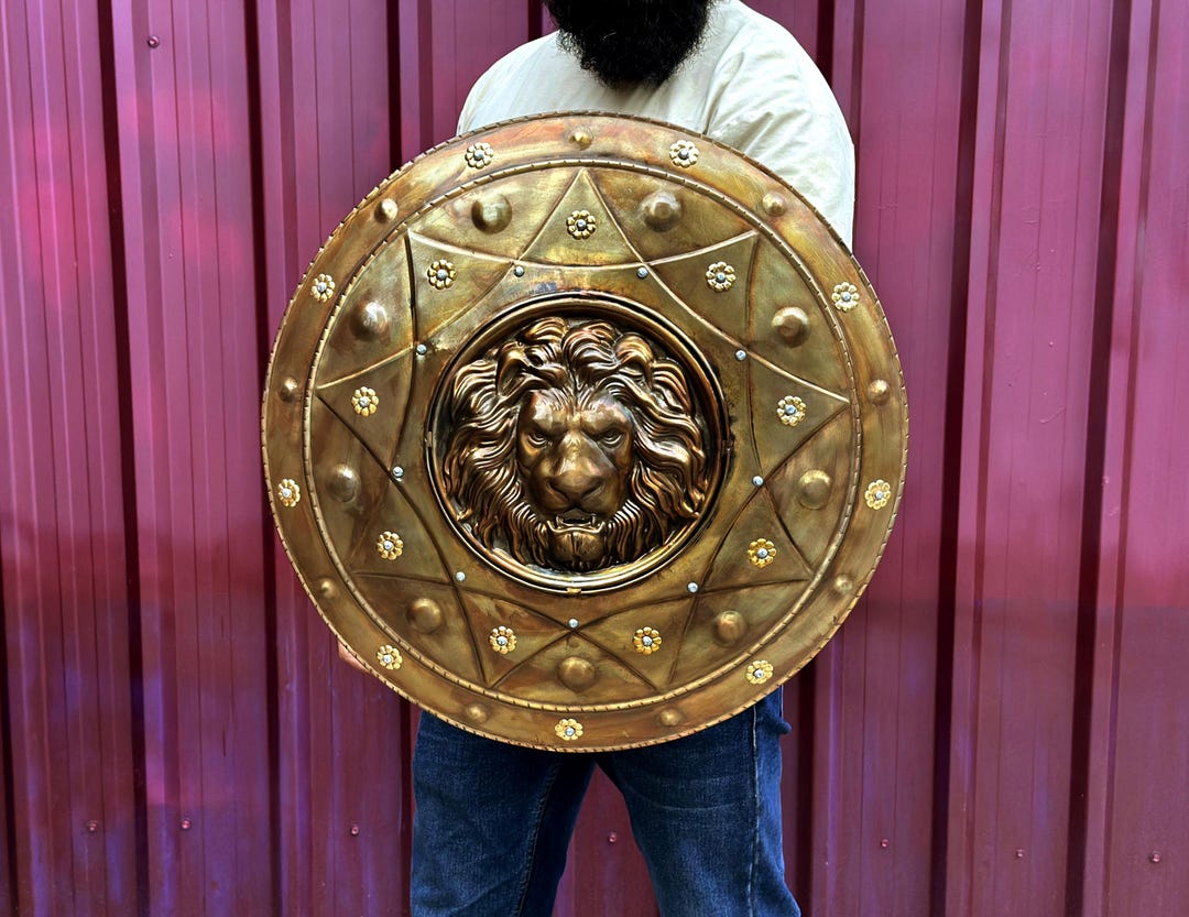 Medieval Lion Face Shield | Knight Armor for Wall Display & Cosplay ...