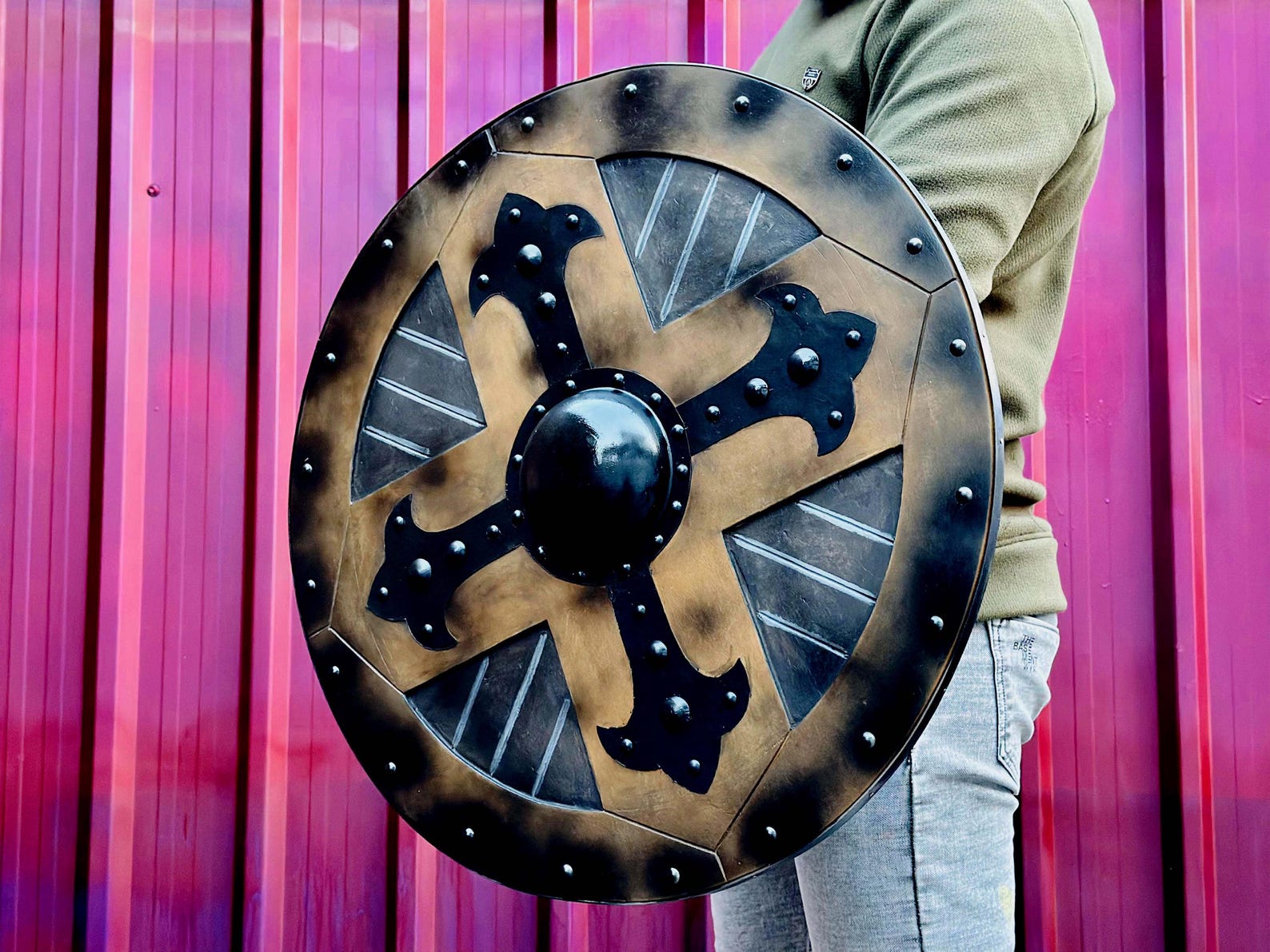 Medieval Viking Wooden Shield | Viking Shield | Cosplay LARP Role Play ...