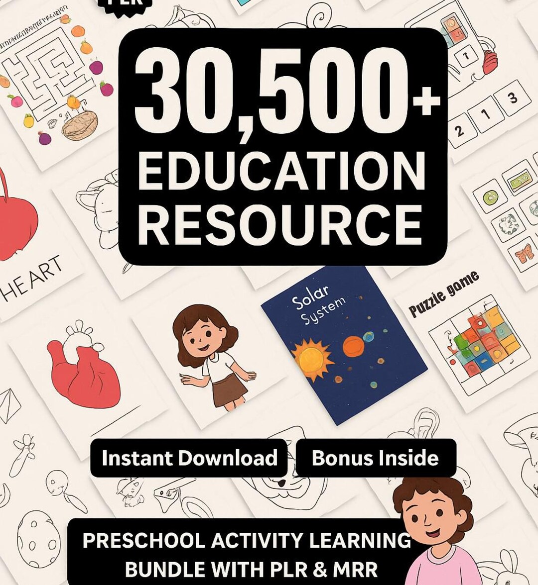 Kids Learning Activities Bundle: Classroom Worksheets (digital Download ...