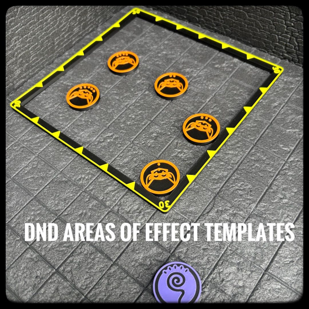 3D Printed Dnd Area of Effect Templates – Spell Radius Tracker - Etsy