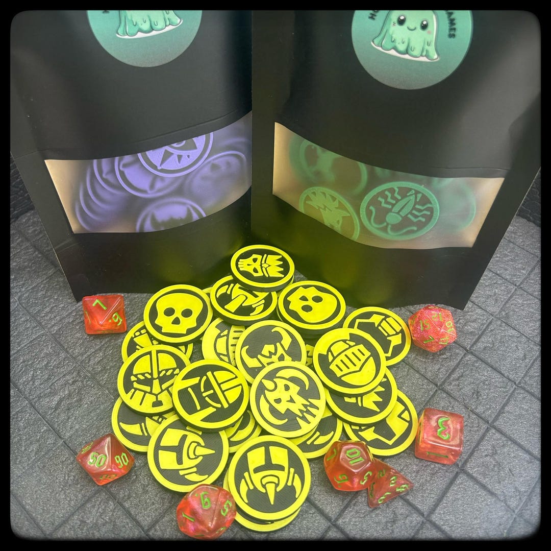 Dnd Character Helms and Skulls Tokens –perfect Dungeon Master Gift. 3D ...