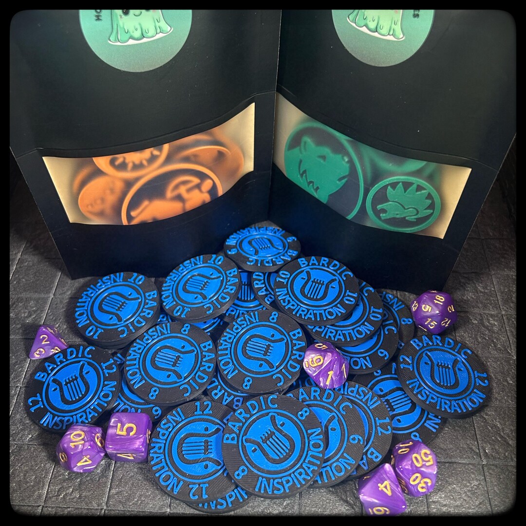 Dnd Bardic Inspiration Tokens. 3D Printed for Bard Characters in Dnd ...