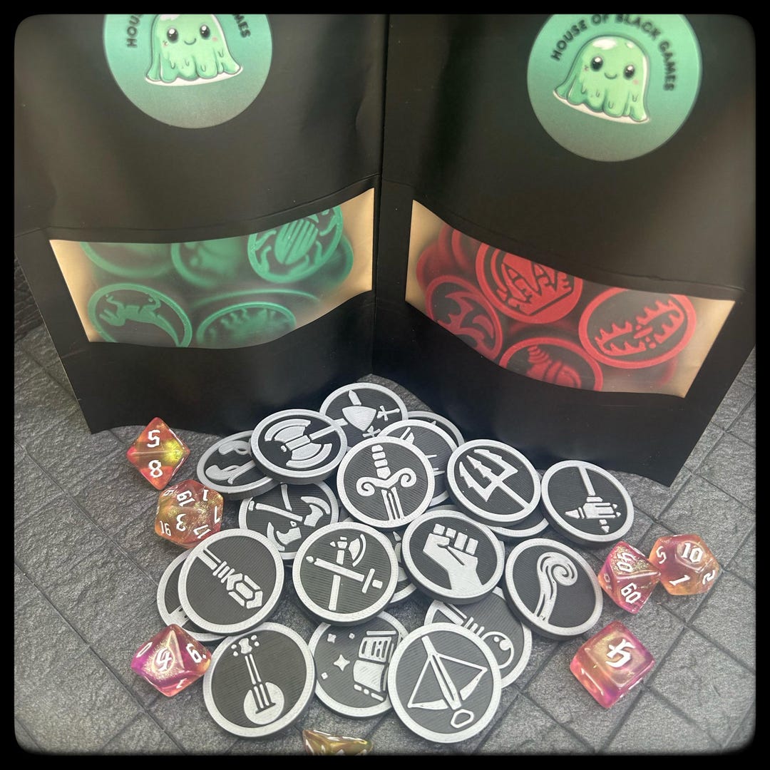 Dnd Character Weapon Tokens – Perfect Dungeon Master Gift. 3D Printed ...