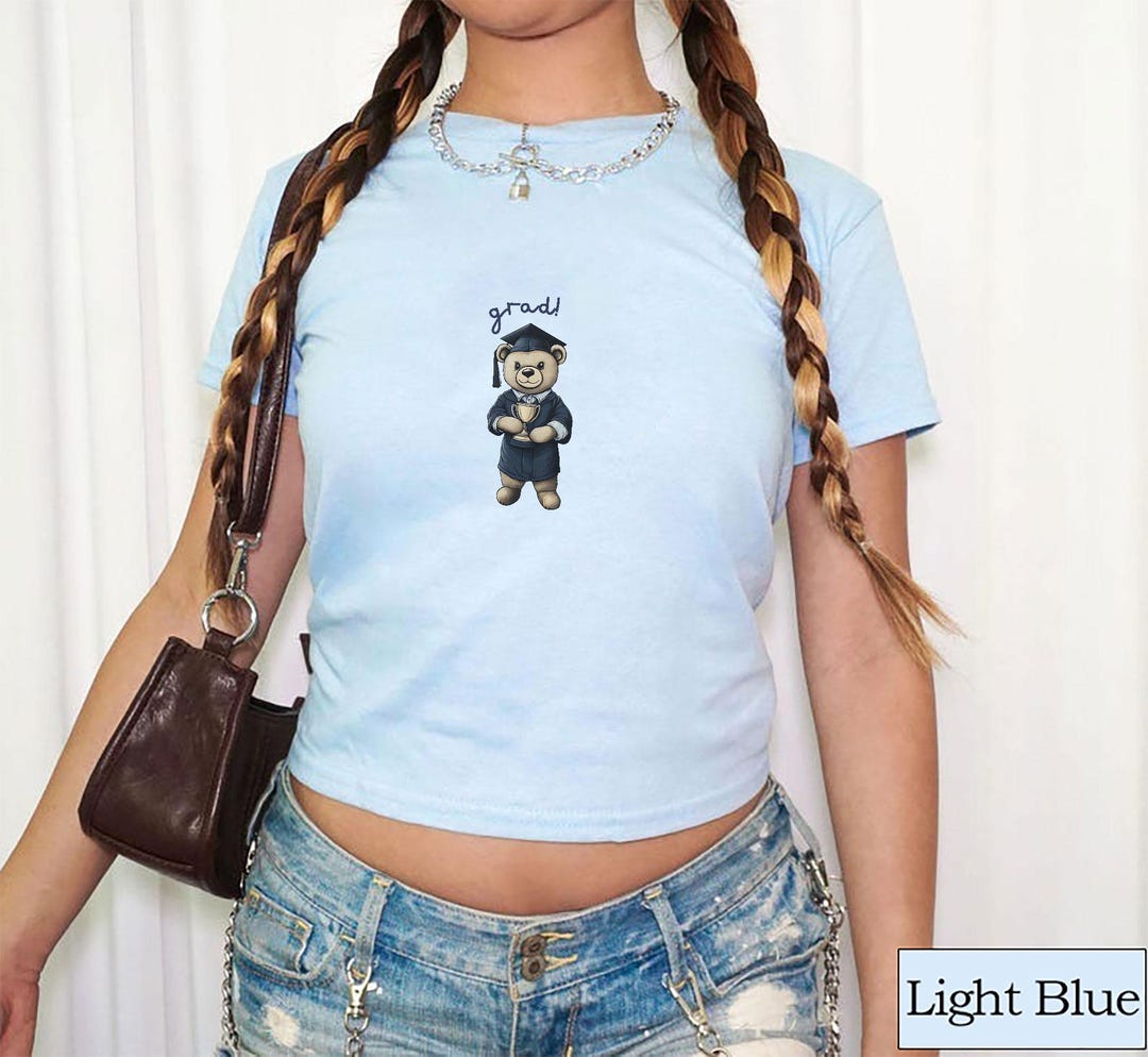 Graduation Teddy Bear Shirt, Grad Gift Baby Tee, Trendy 2025 Senior ...