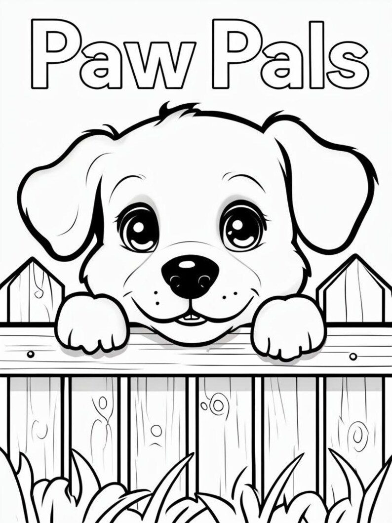 Puppy Coloring Pages - Etsy