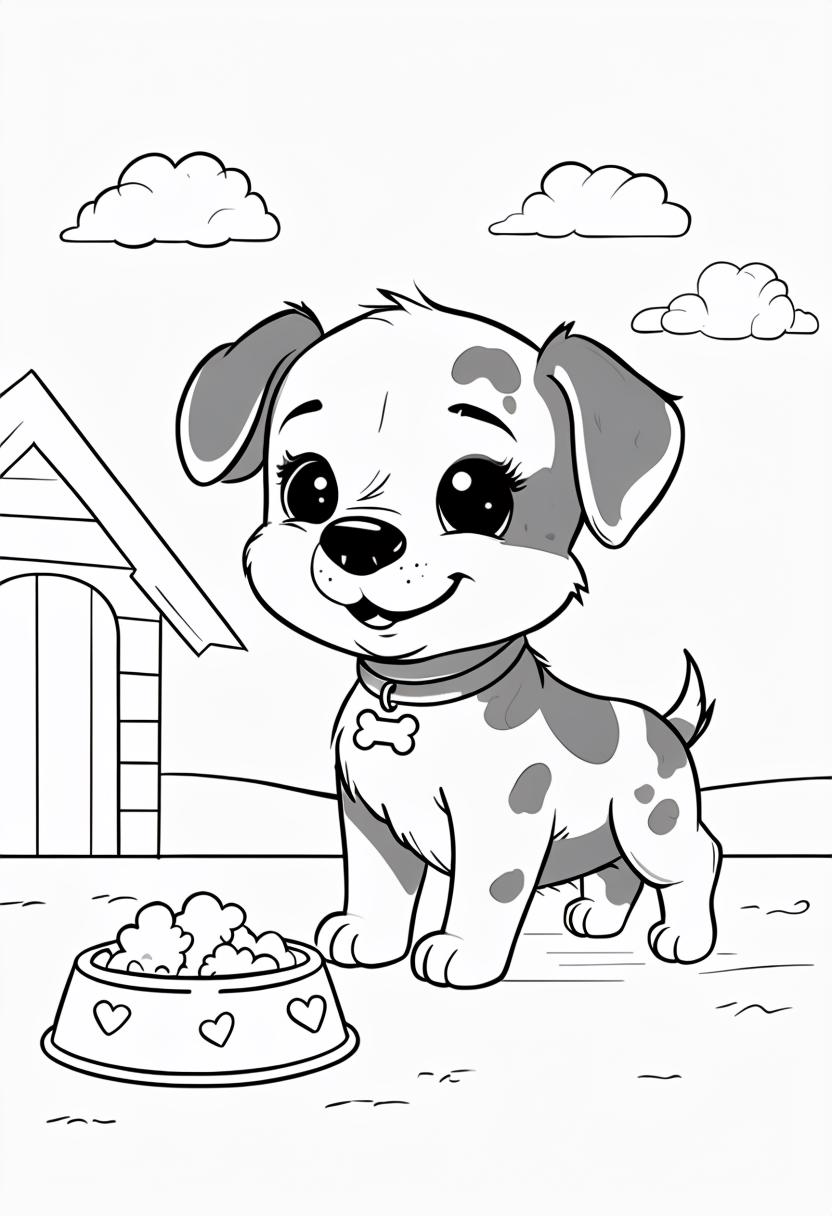 Puppy Coloring Pages - Etsy