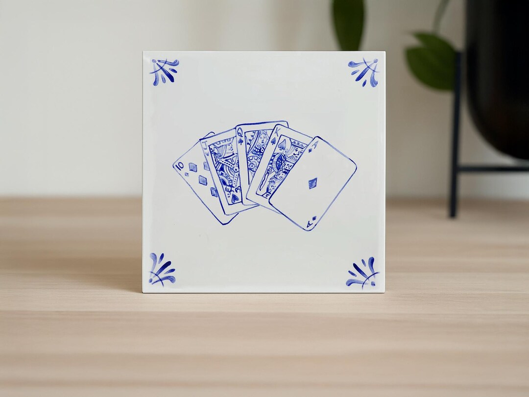 Delft Blue Card Tile 15x15 Cm | Retro Game Wall Decoration | Funny Gift ...