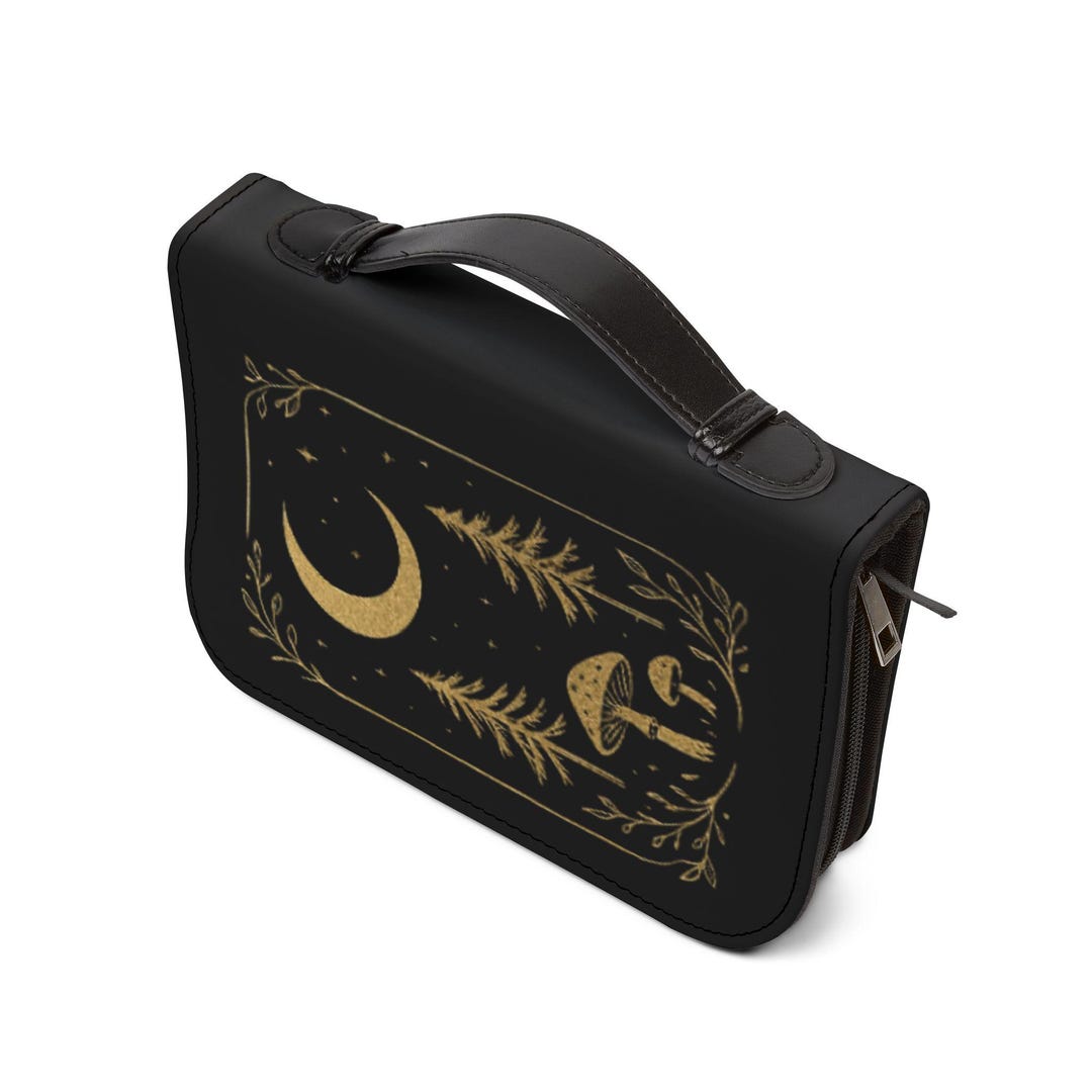 Celestial Book Cover | Gothic Moon Mushrooms & Cauldron | Faux Leather ...