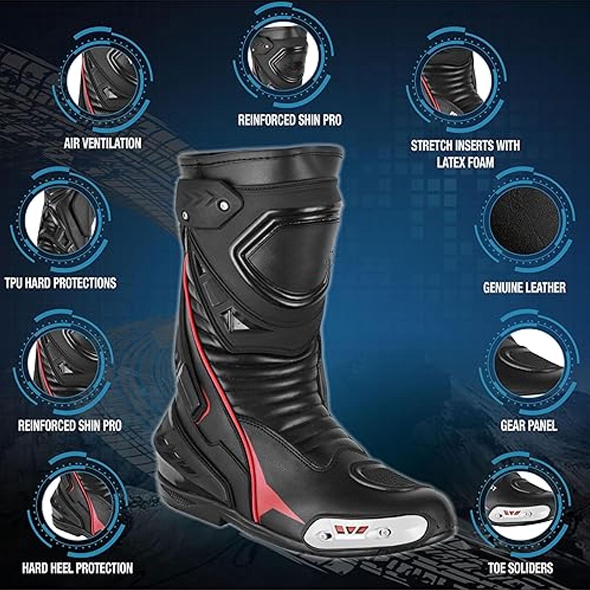 Original Men's Leather Motorcycle Boots Waterproof Motorbike Shoes ...